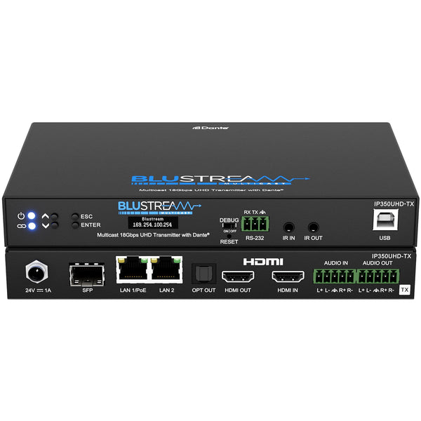Blustream IP350UHD TX Multicast Video Transmitter with Dante® | Sound Group